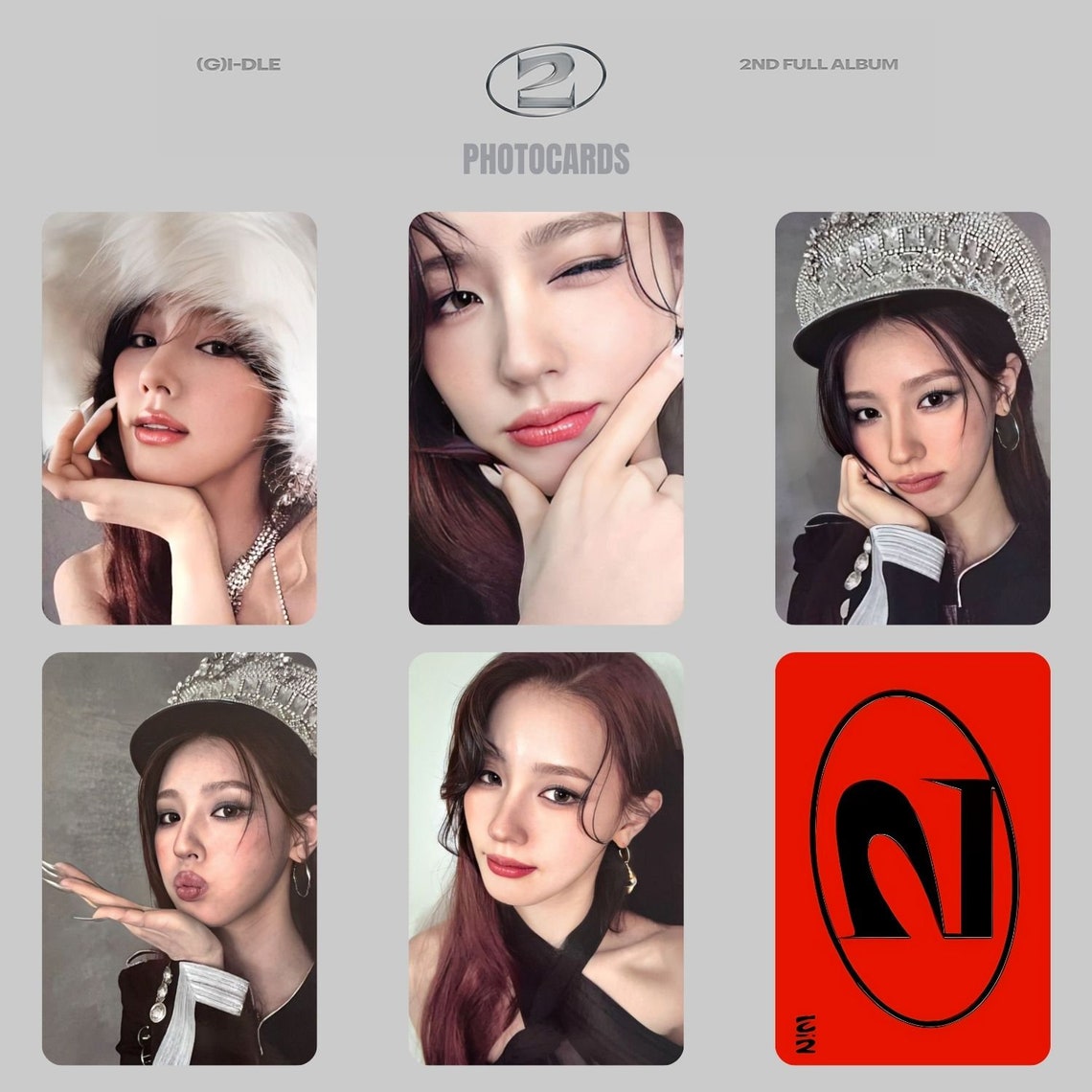 GIDLE " 2 " All Member Photocards (PC) Template - Digital Download ...