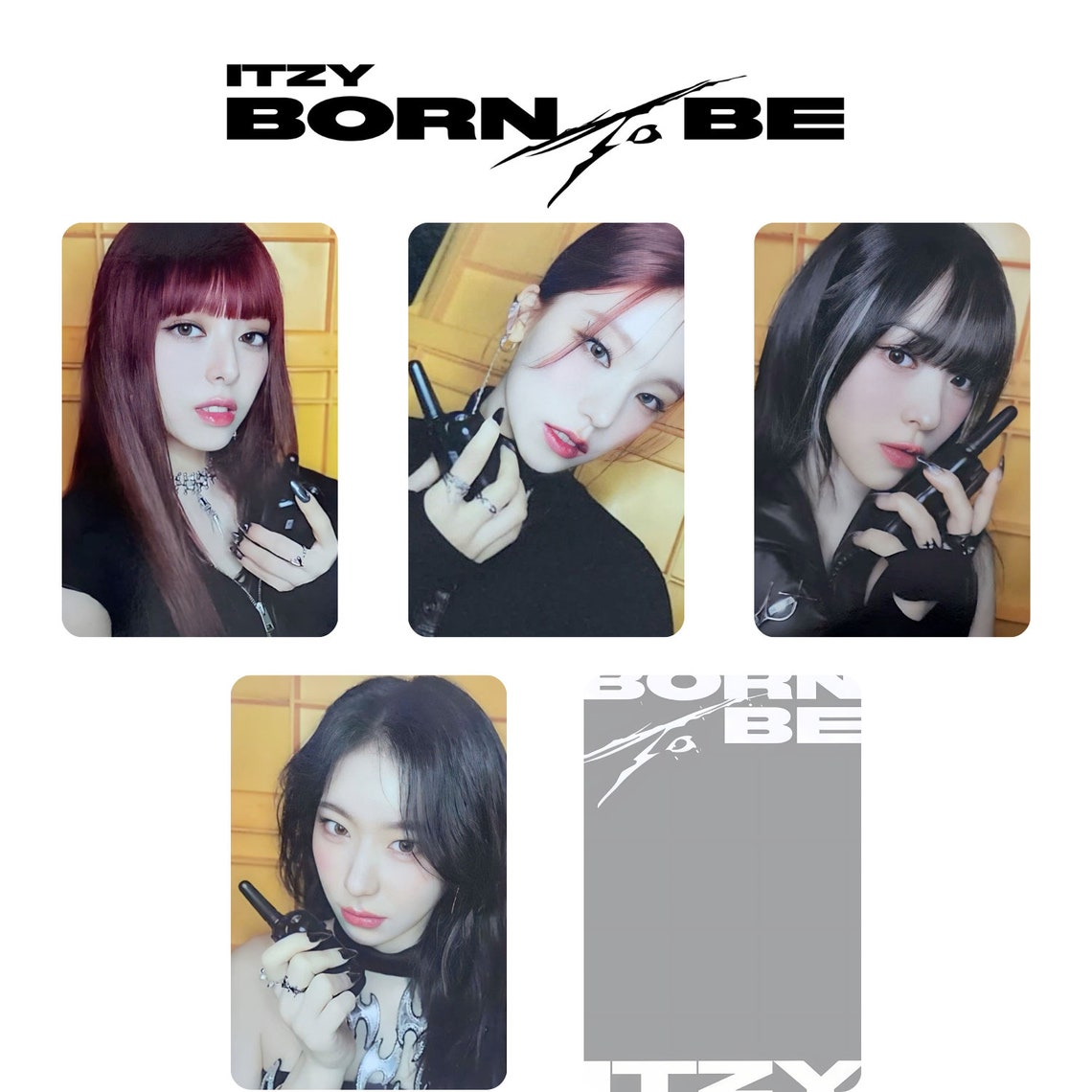 Itzy " Born to Be " All Member Photocards (PC) Template - Digital ...