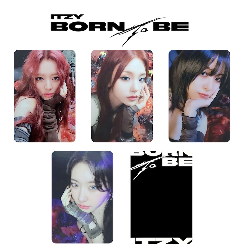 Itzy " Born to Be " All Member Photocards (PC) Template - Digital ...