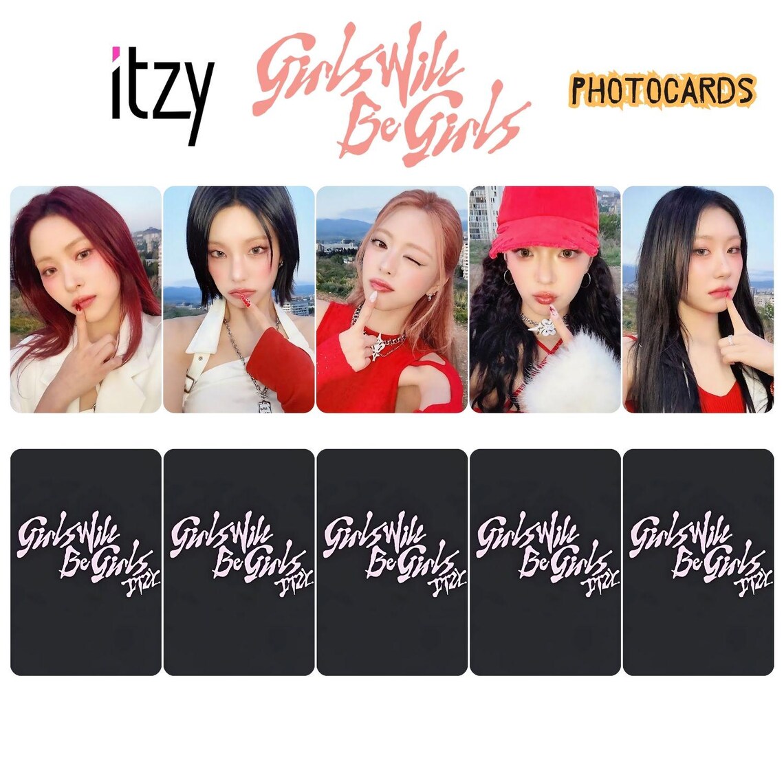 ITZY '' Girls Will Be Girls '' All Member PC Template (25 Pcs Back and ...