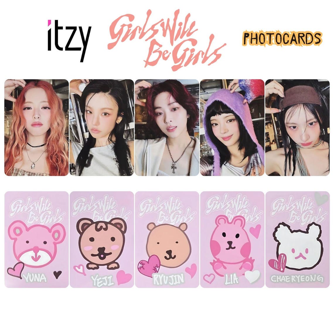 ITZY '' Girls Will Be Girls '' All Member PC Template (25 Pcs Back and ...