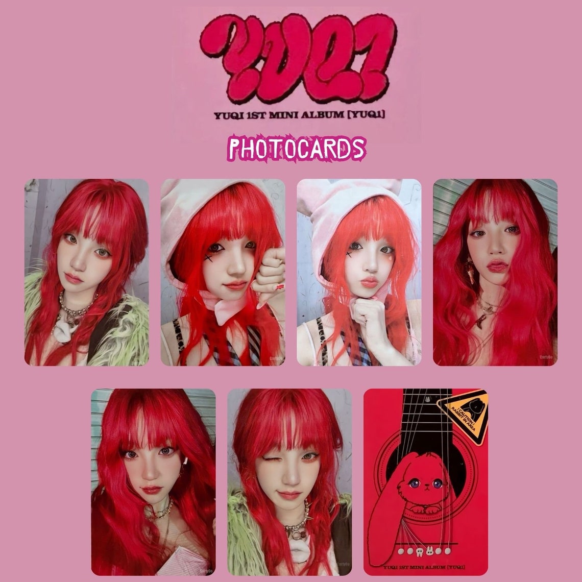 GIDLE Yuqi Yuq1 1st Mini Album'' Star Ver. / Rabbit Ver. Photocards Set ...