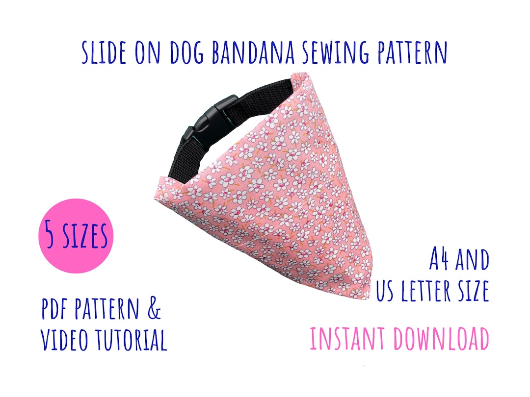 Dog Bandana Sewing Pattern & Video Tutorial | Over the Collar Dog ...