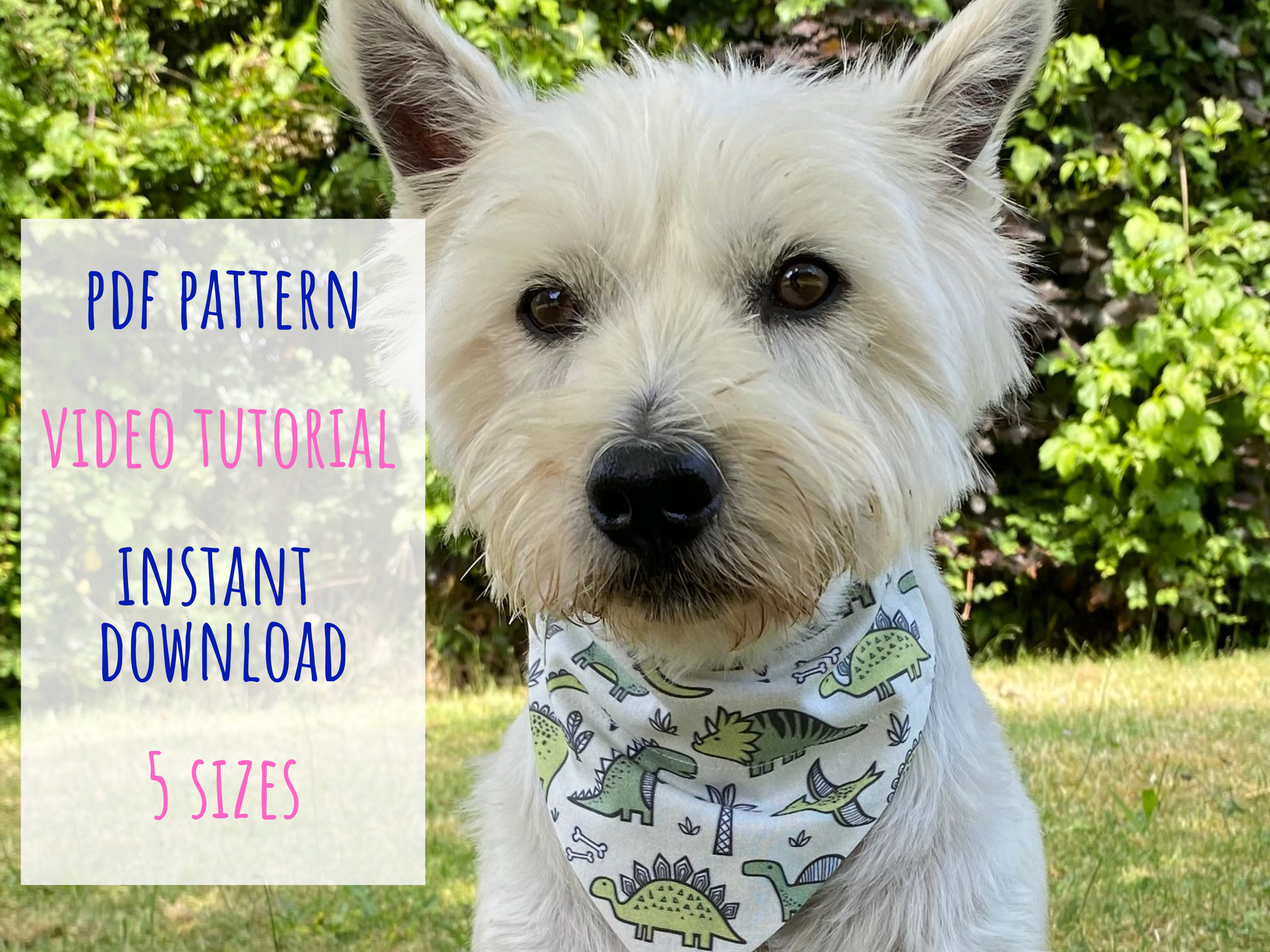 Sewing Pattern Dog Bandana & Video Tutorial | Over the Collar Bandana ...