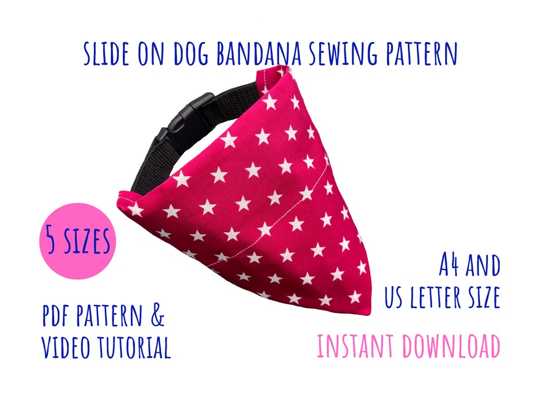 Dog Bandana Sewing Pattern & Video Tutorial | Over the Collar Dog ...