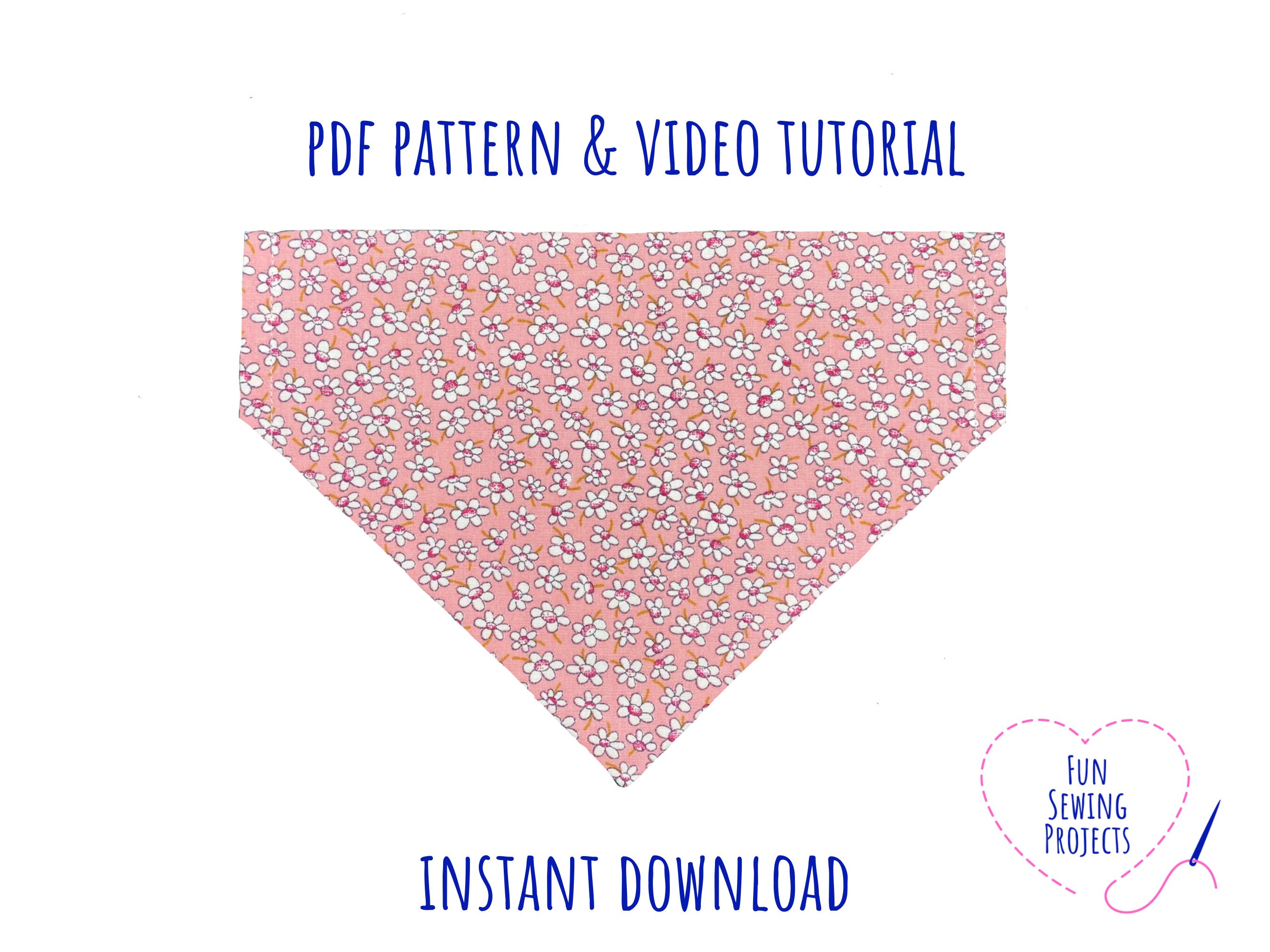 Sewing Pattern Dog Bandana & Video Tutorial | Over the Collar Bandana ...