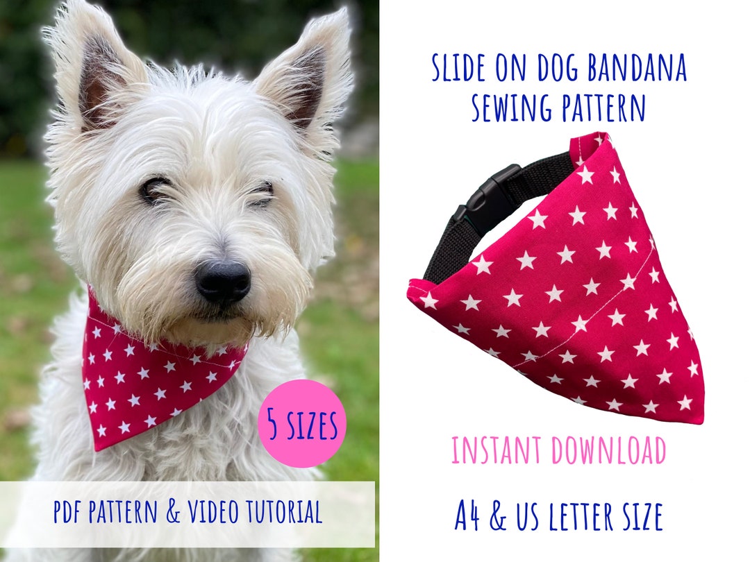 Dog Bandana Sewing Pattern With Video Tutorial | Over the Collar ...