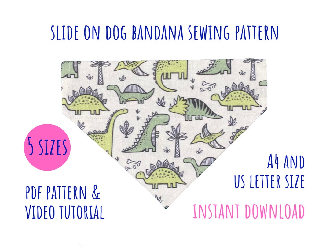 Sewing Pattern Dog Bandana & Video Tutorial | Over the Collar Bandana ...