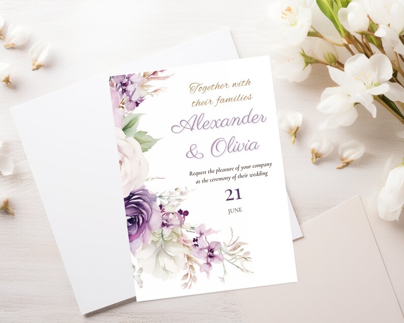 Digital Wedding Invitations Template Printable Wedding Invite - Etsy