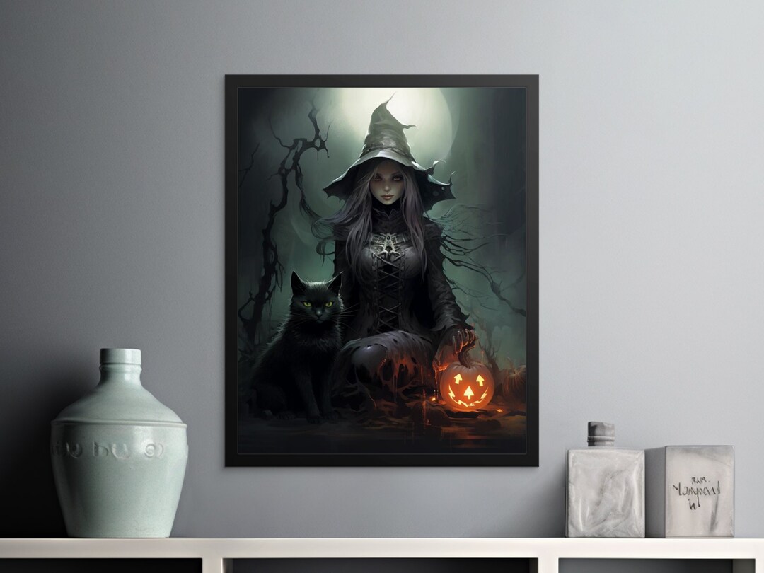 Witch Wall Art Print Digital Download Room Decor Halloween - Etsy