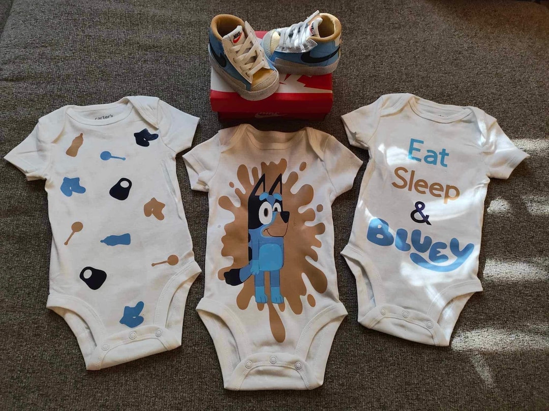 Custom Bluey Nike Sneakers & Onesies, Handmade 1st Birthday Set - Etsy UK