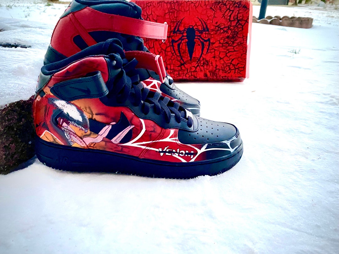 Custom Carnage Venom Mid-top Sneakers, Spiderman Villain Shoes - Etsy