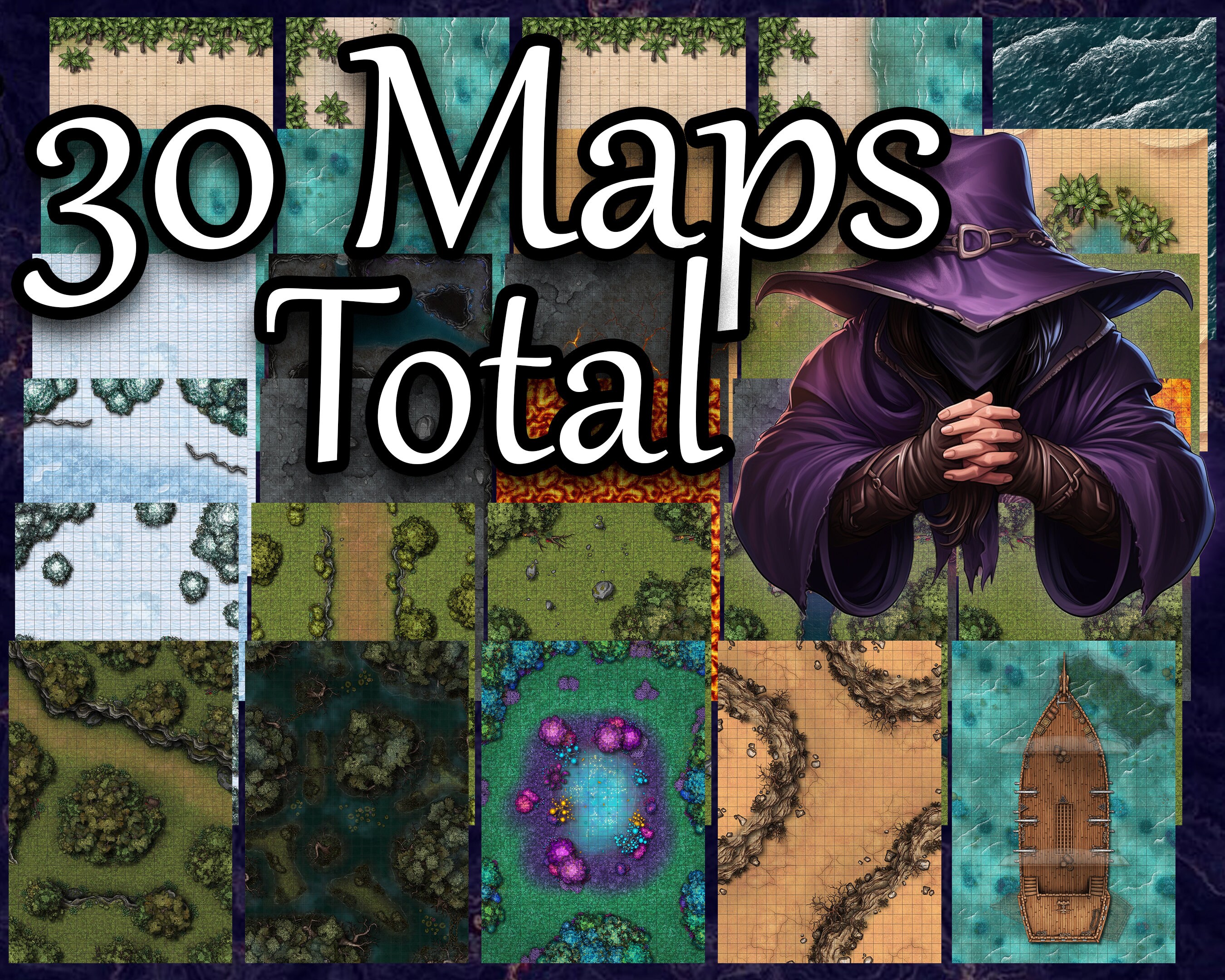 Basics Bundle 1 30 A1 Battle Maps in 2k, Battle Map, Battlemat, Battle ...