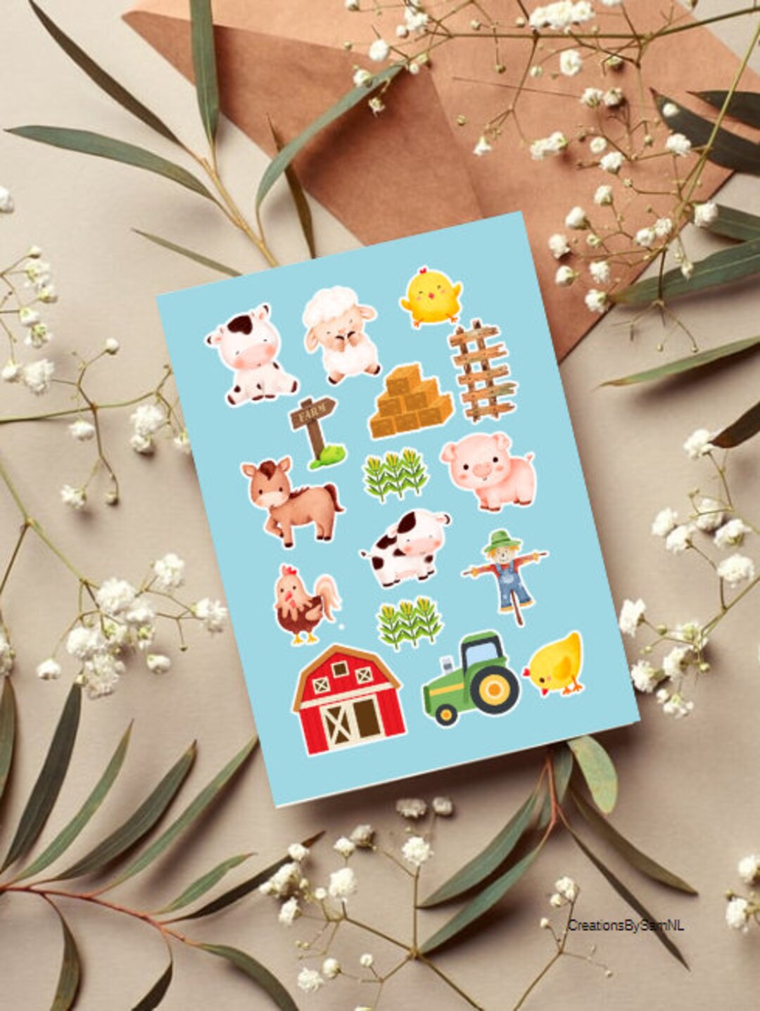 Farm Animal Stickers Printable Sticker Kids Stickers - Etsy