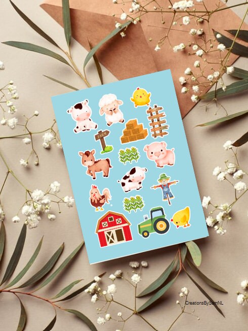 Farm Animal Stickers Printable Sticker Kids Stickers - Etsy