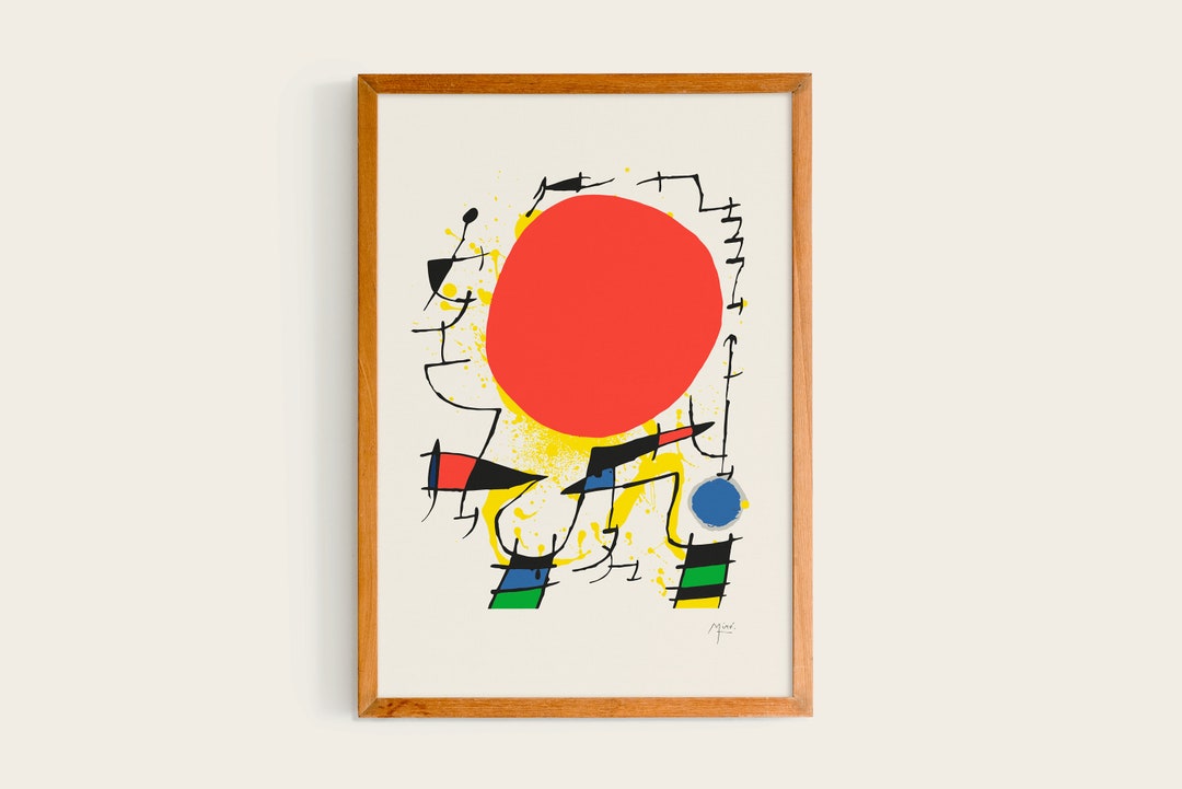 Joan Miró Le Soleil Rouge (the Red Sun) | Miro Print, Miro Exhibition ...