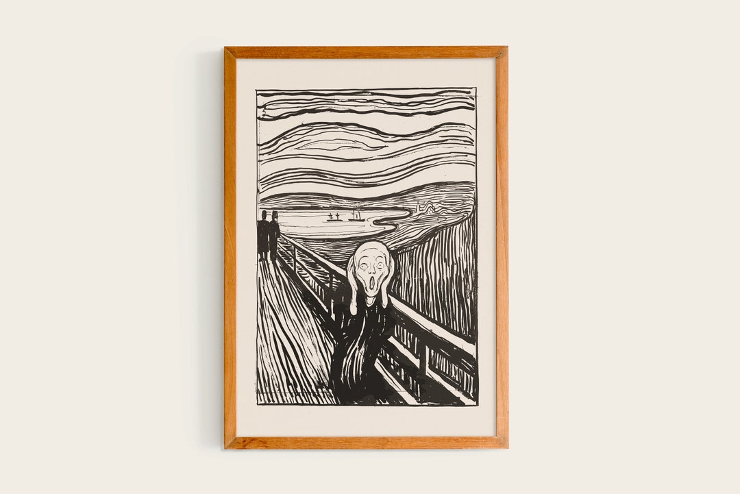 Edvard Munch, the Scream, B&W, 1893 | Exhibition Poster Wall Art Print ...