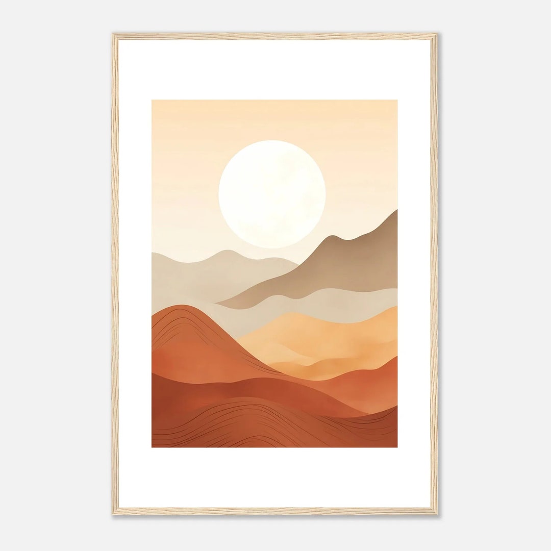 Sunset Serenity Boho Wall Print Poster Fine Art Painting Wall Hanging ...