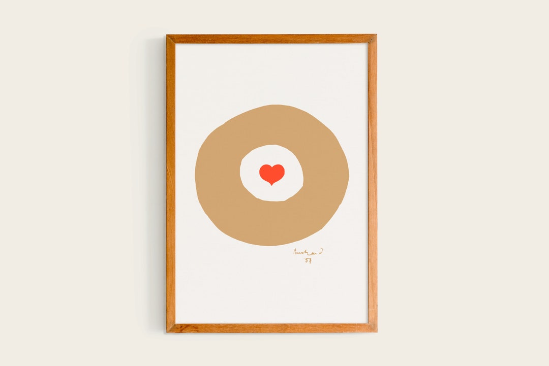 Paul Rand, Red Heart Beige Circle, 1957 | Paul Rand Print, Paul Rand ...