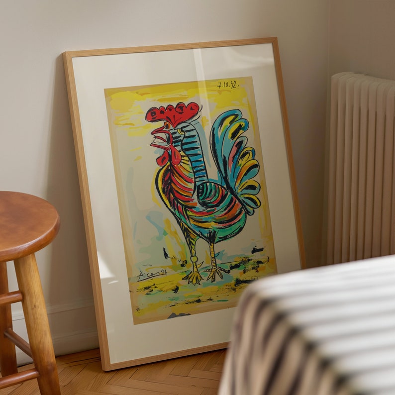 Pablo Picasso, Rooster. Watercolor and Charcoal. | Picasso Print ...