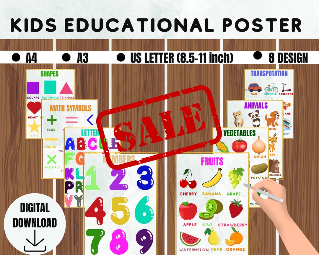 Educatıonal Posters for Kıds School Posters Colored Numbers - Etsy