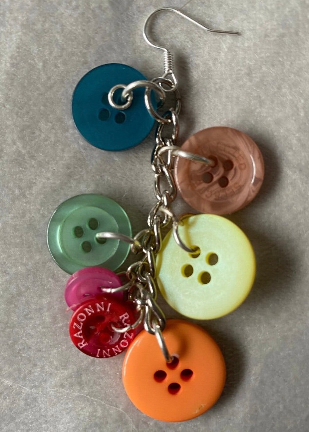 Funky Button Earrings/cute Button Earrings/dangle/drop/unique Earrings ...