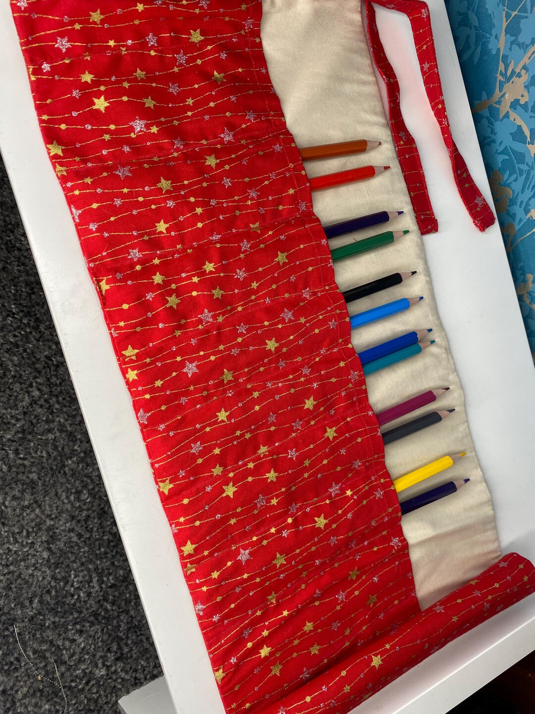 Red Star Artist Pencil Case, Cotton Fabric Stationary, Fabric Pencil ...