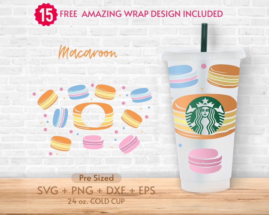 24oz Macaroon Sbux Cold Cup Svg Macaroon Bakery Svg Cookie - Etsy
