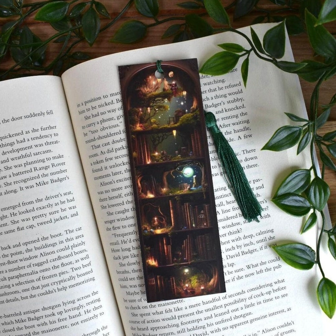 Fantasy Bookcase Bookmark | Magic Library | Fantasy Bookmark | Book ...