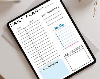 Daily Planner // Printable Undated Digital File // ADHD Planning Tool ...