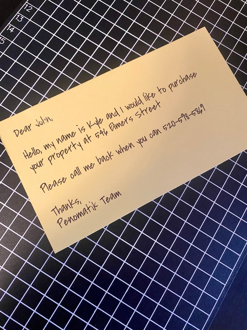 Handwritten Custom Post Card Marketing Outreach Real-estate Mail Direct ...