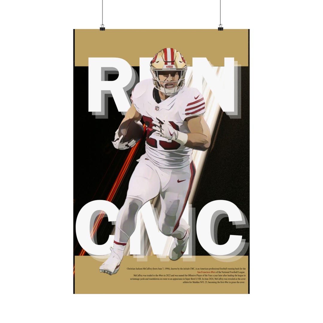 Christian Mccaffery RUN CMC Poster - Etsy