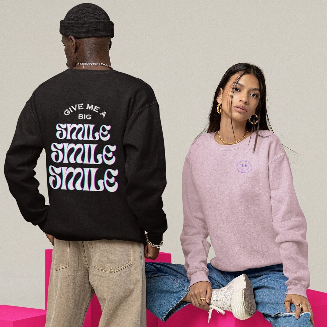 SMILE Sweatshirt, Good Vibes Sweater, Positive Message Sweater, Feel ...