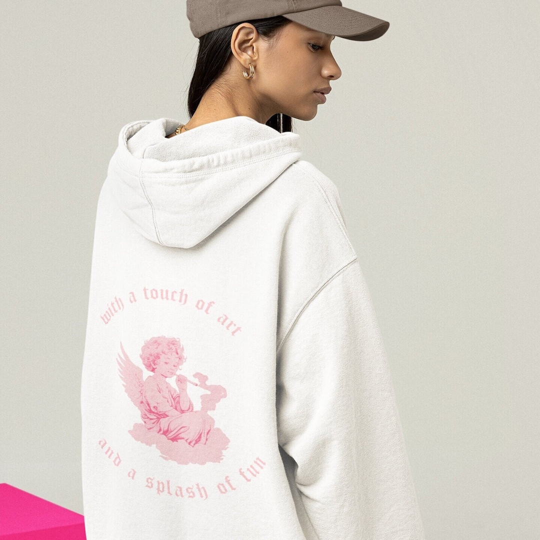 Bad ANGEL HOODIE, Unisex Angel Hoodie, Smoking Angel Hoodie, Artsy ...