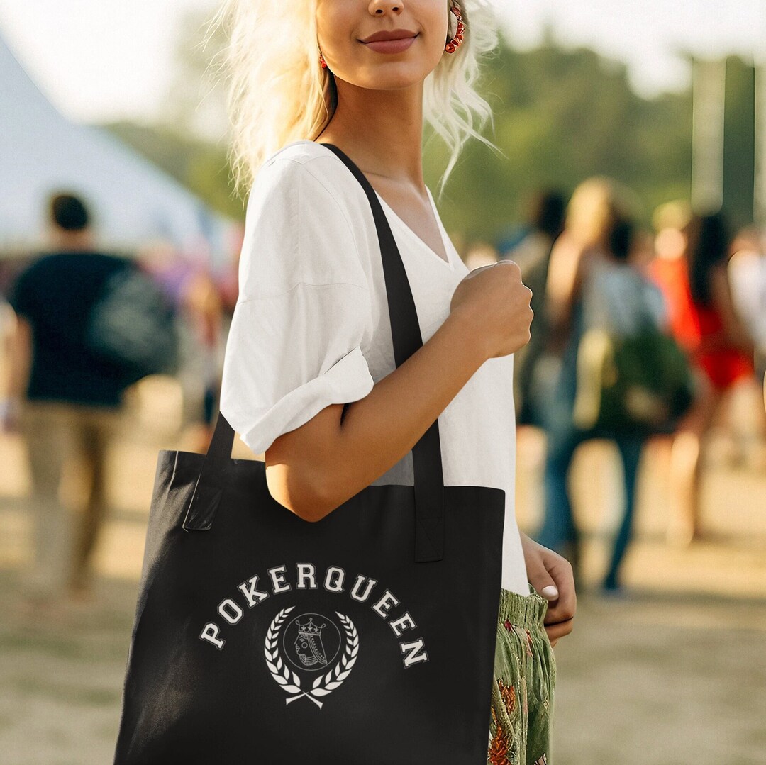 POKERQUEEN Tote Bag, Poker Gift, Poker Bag, Poker Fashion, Gambling Bag ...