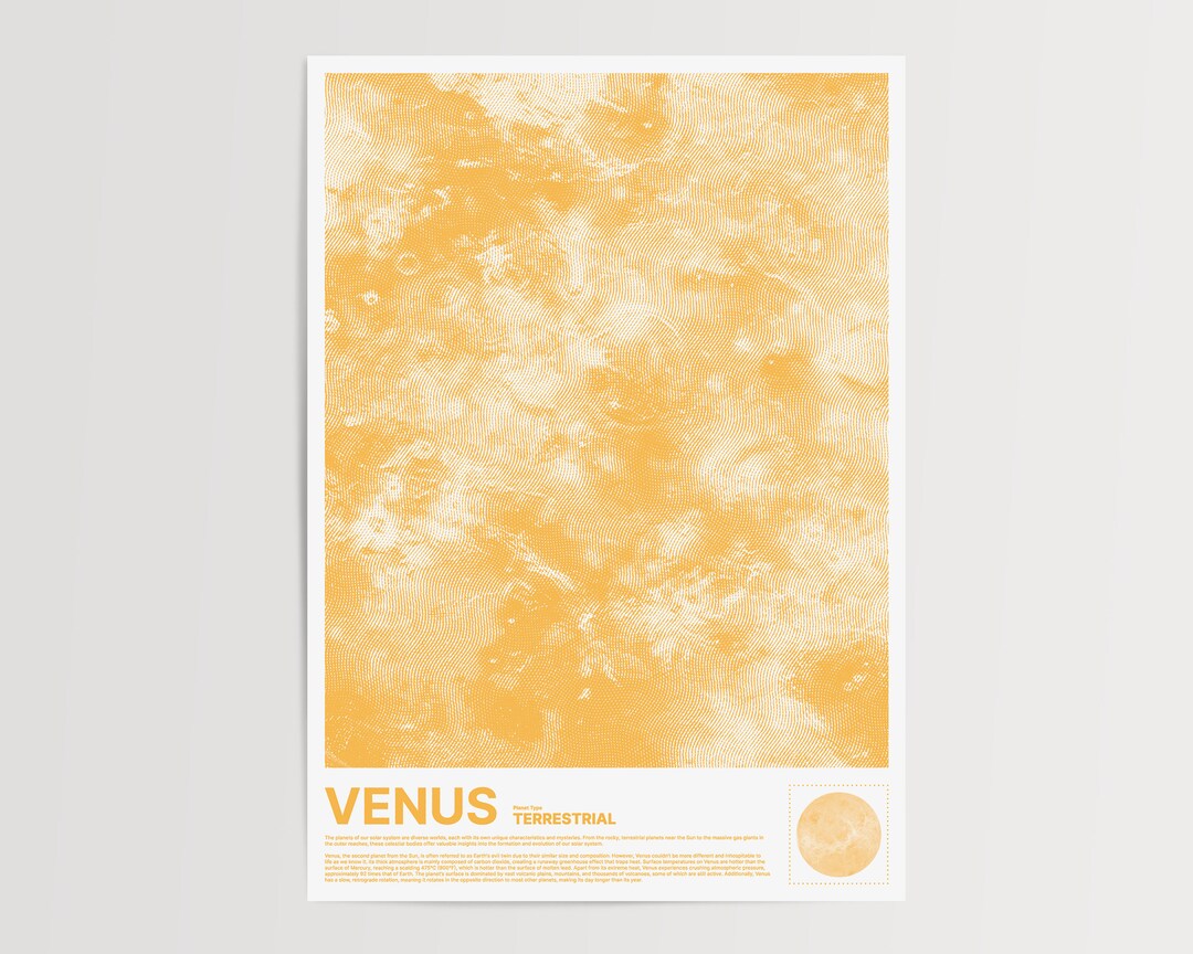 Planet Venus Poster - Aesthetic Minimalist Wall Art Print for Dorms ...