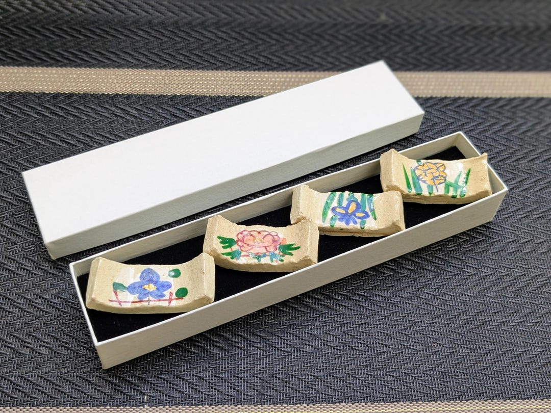 Tachikichi Chopstic Rest - Set of 5 - Japanese Vintage 5 Flowers ...