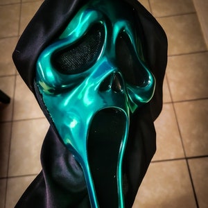 Custom Green Chrome Scream Ghostface Mask - Etsy