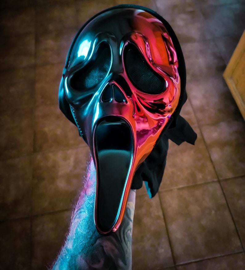 Custom 2 Tone Chrome Scream Ghostface Mask you Choose Colors - Etsy