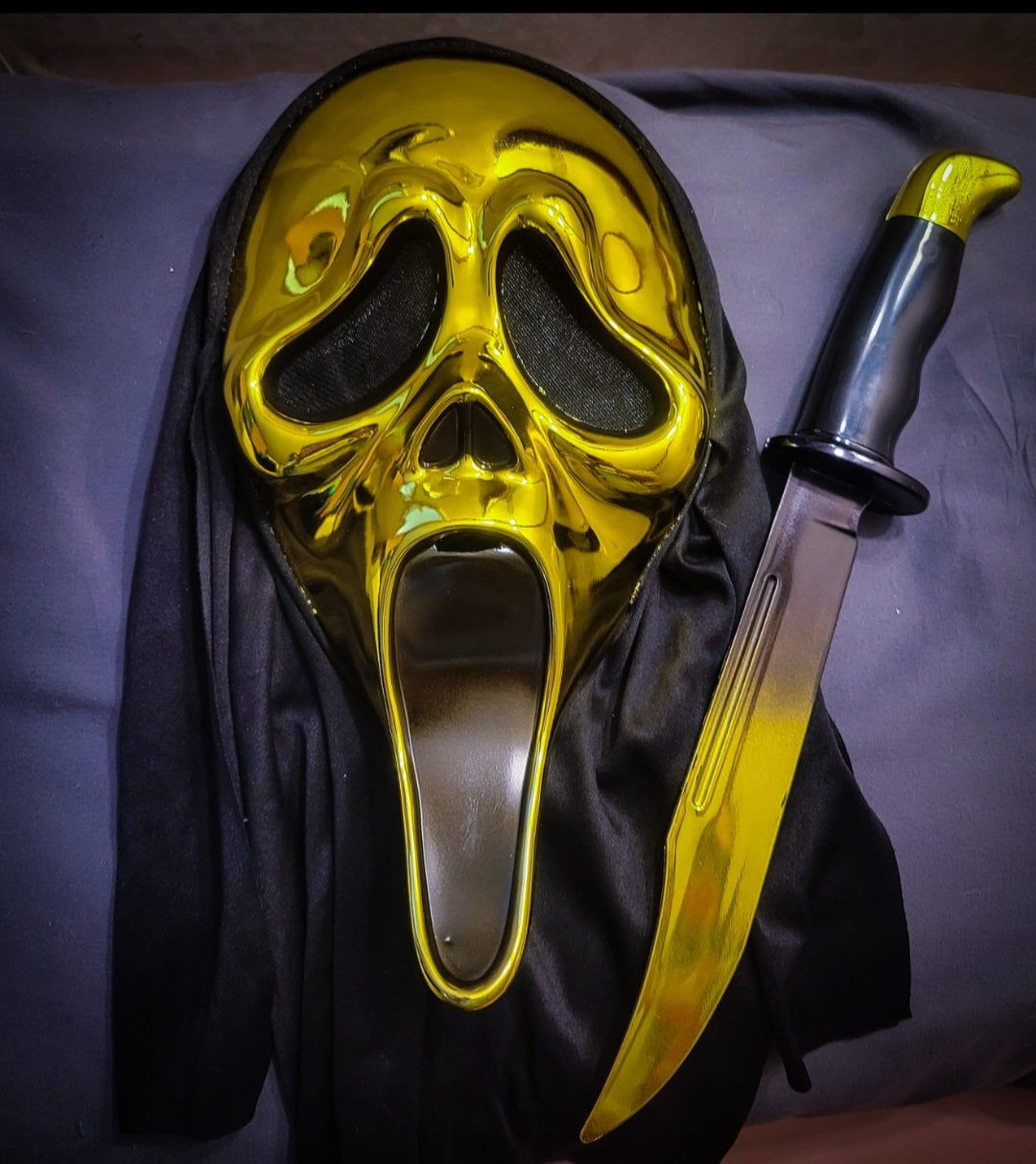 Custom Yellow Chrome Scream Ghostface Mask - Etsy