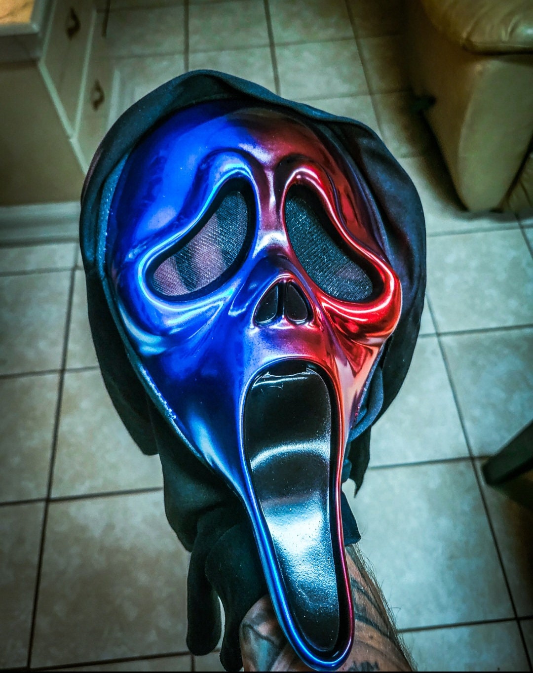 Custom 2 Tone Chrome Scream Ghostface Mask you Choose Colors - Etsy