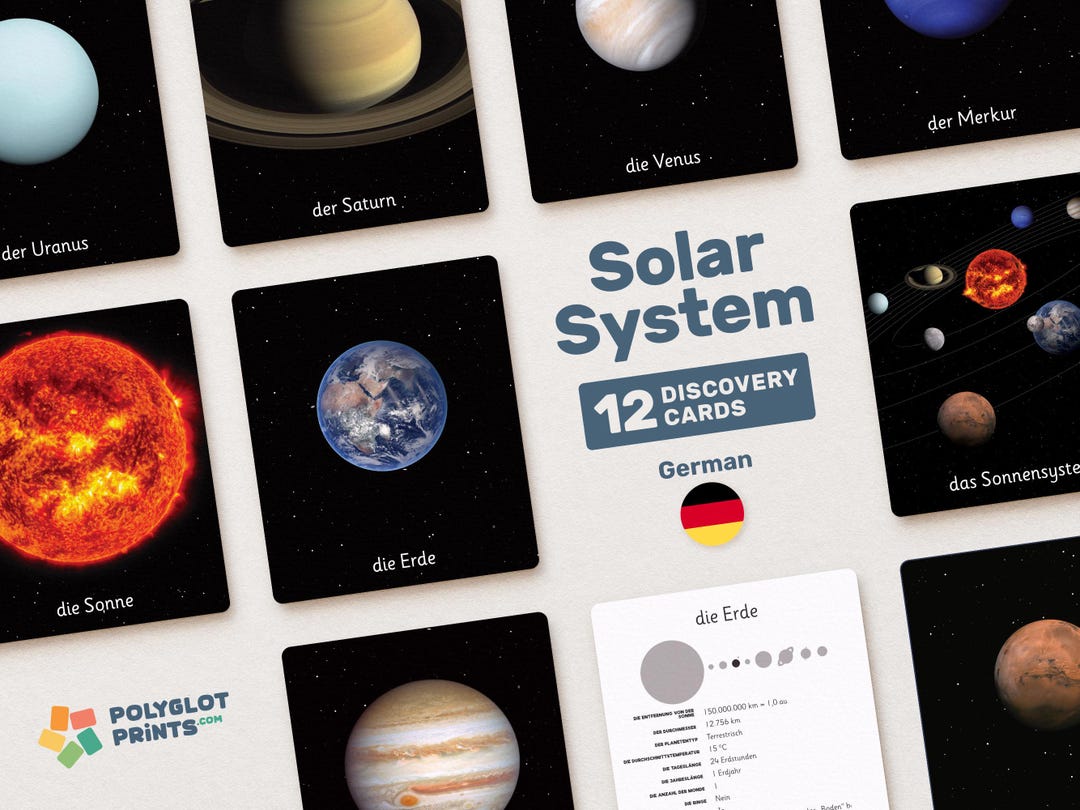 German Montessori Solar System Cards - Printable Flashcards for Kids ...