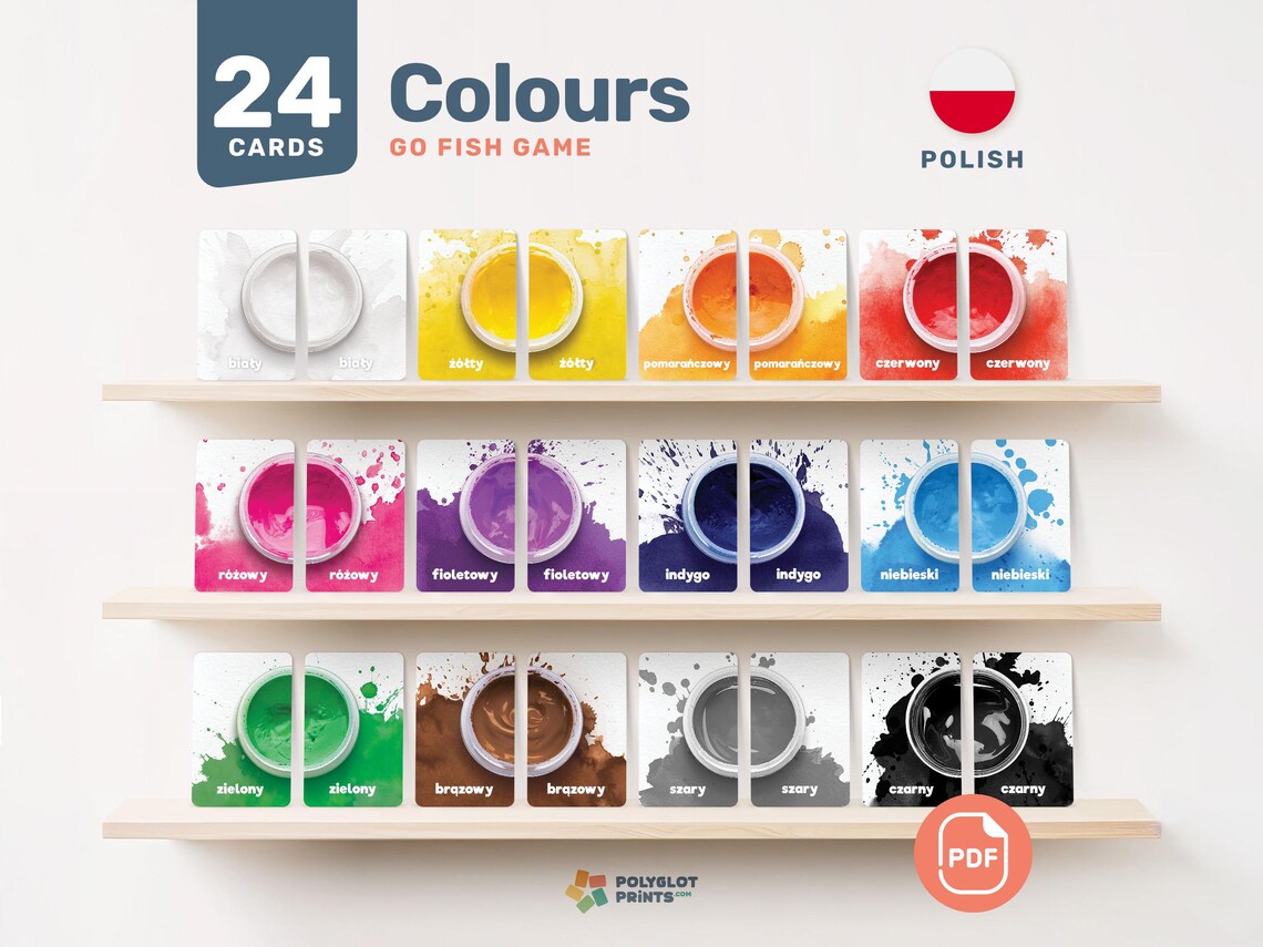 Polish Colors Game | Kids' Card Activity | Homeschool Educational ...