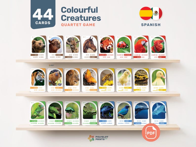 Spanish Animals Card Game | A1 Spanish Learning Game | Printable ...