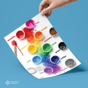 Portuguese Vibrant Colors Posters for Kids Classroom Decor Playroom ...