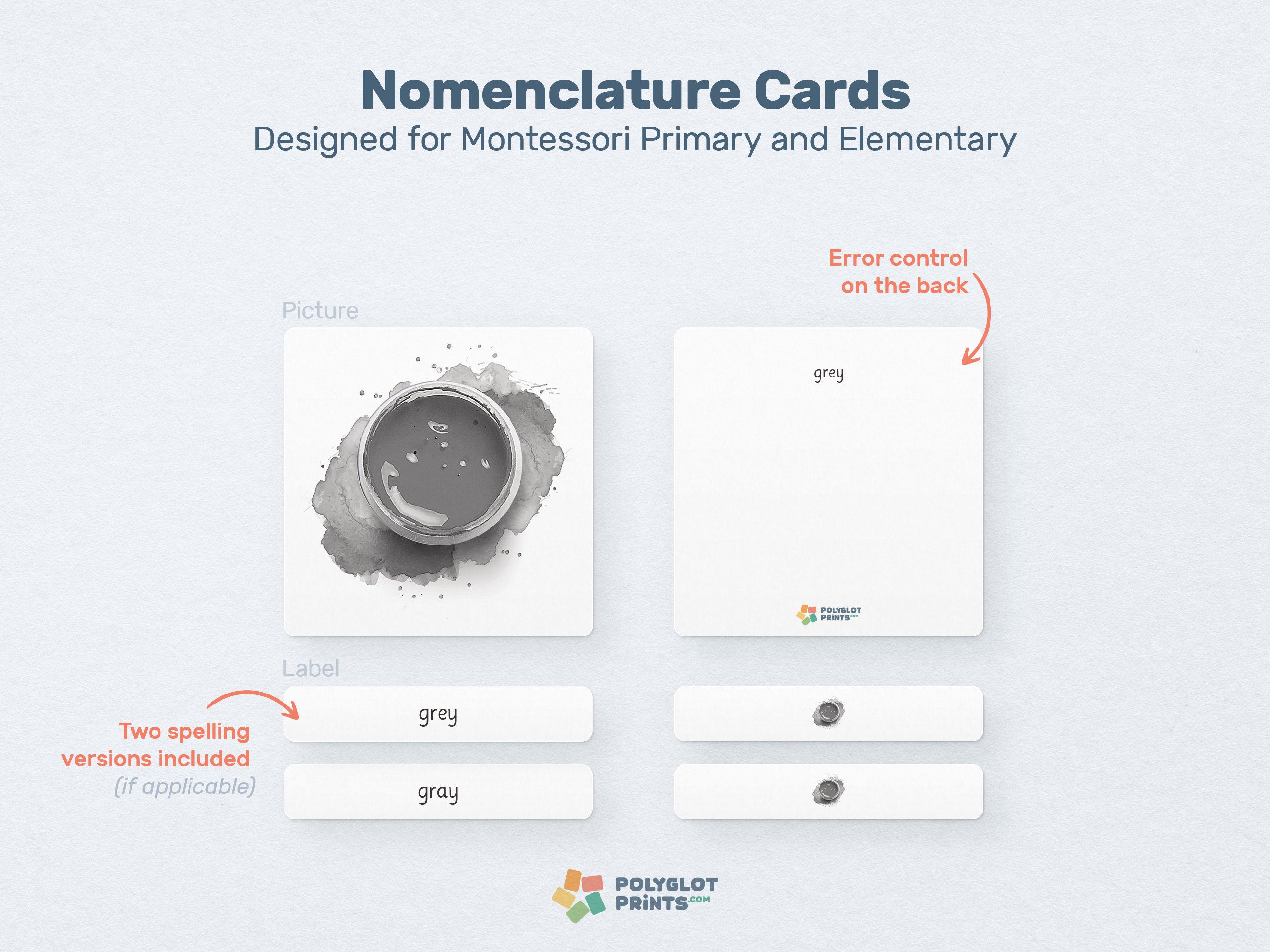 Montessori Color Flashcards for Kids - Printable Homeschool Resource ...