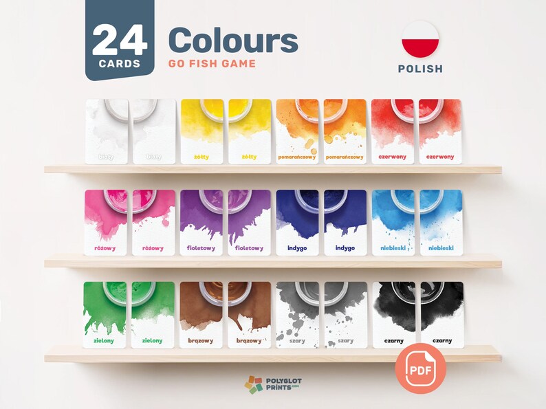 Polish Colors Game | Kids' Card Activity | Homeschool Educational ...