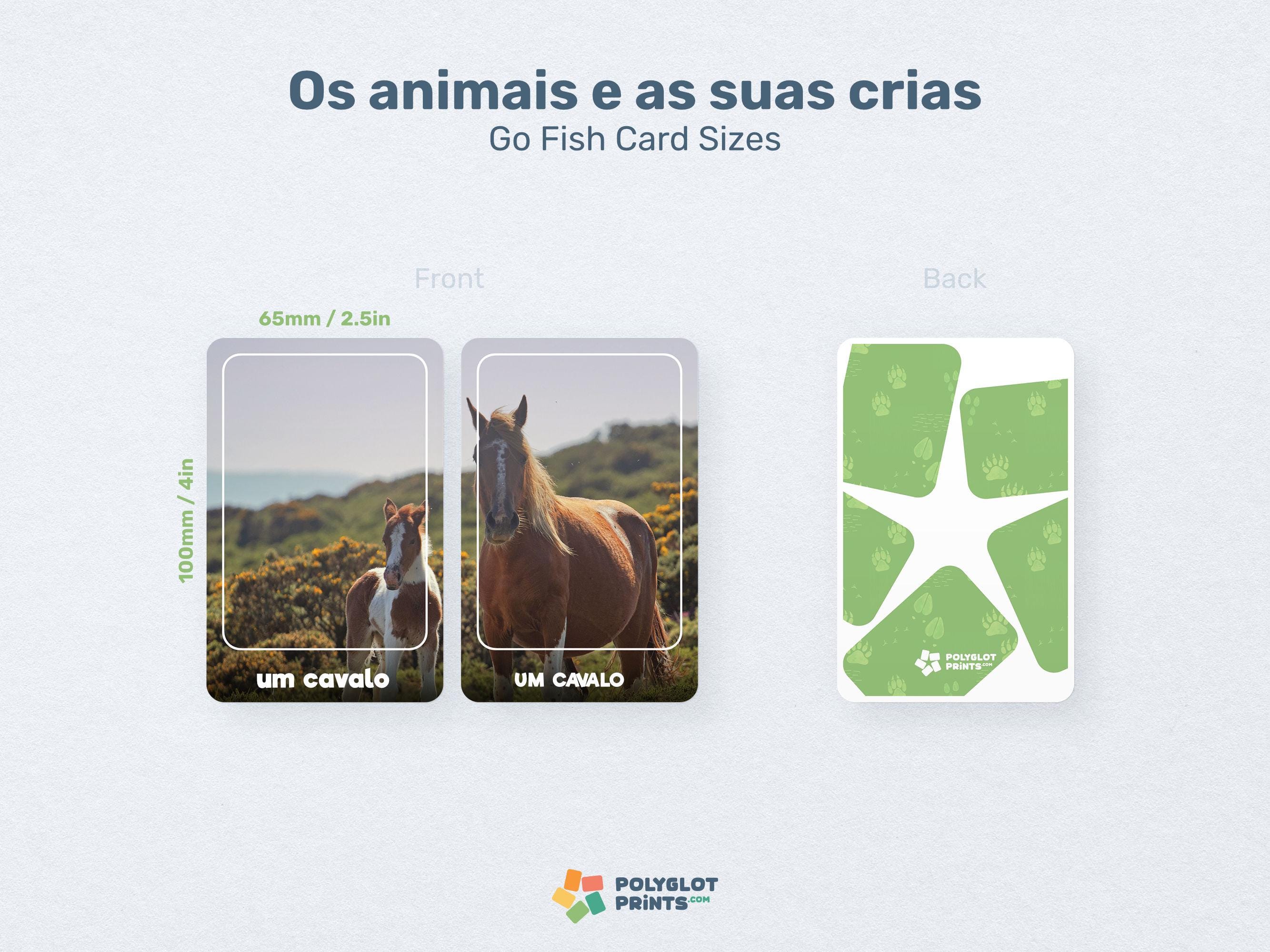 Portuguese Animals Card Game Printable Portuguese Go Fish Cute Design ...