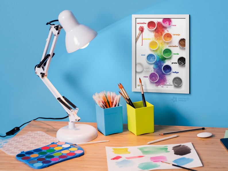 Portuguese Vibrant Colors Posters for Kids Classroom Decor Playroom ...