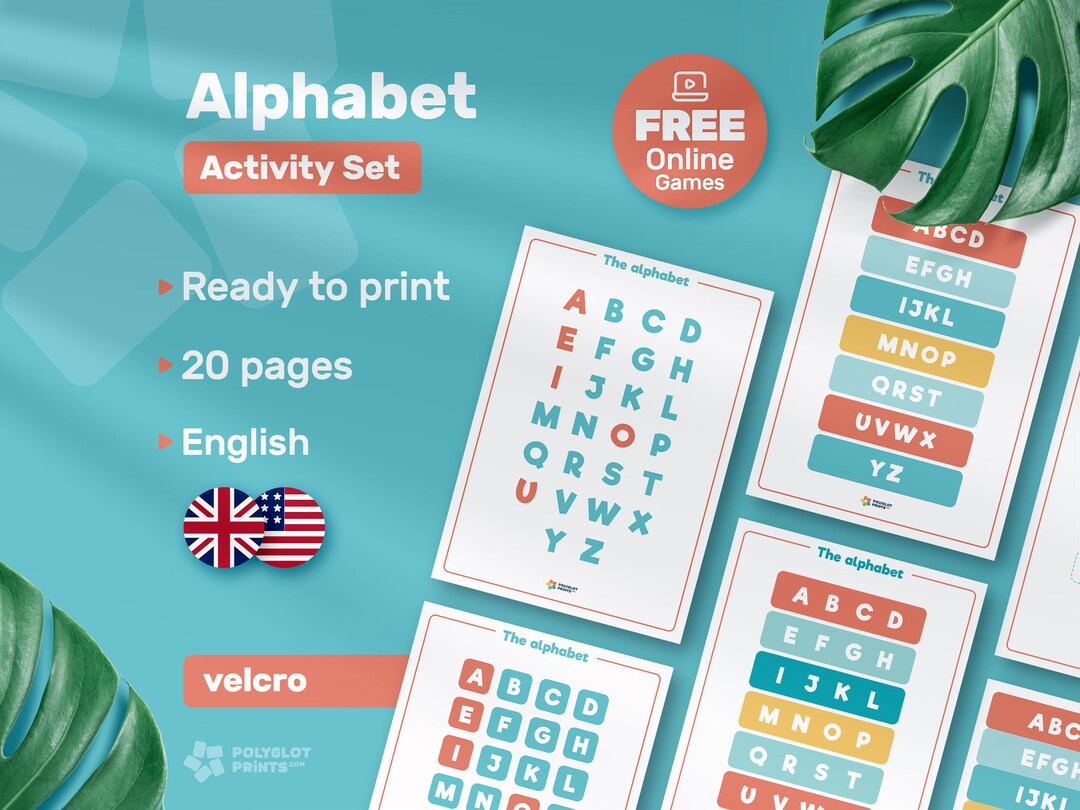 Learn English Alphabet Activity Printable Set, Montessori Homeschool ...